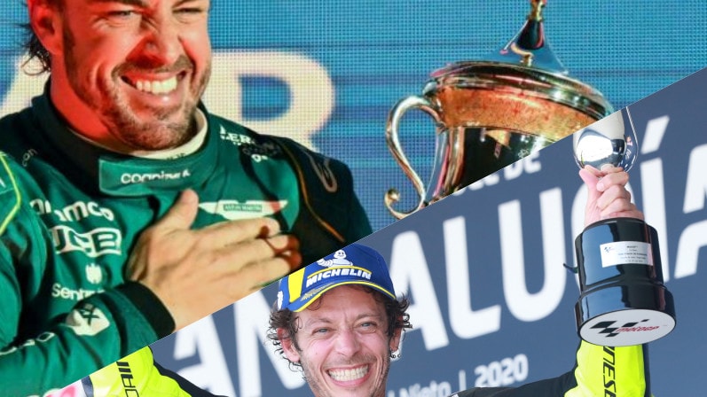 F1 come la MotoGP, Alonso come Rossi: podio a 41 anni suonati