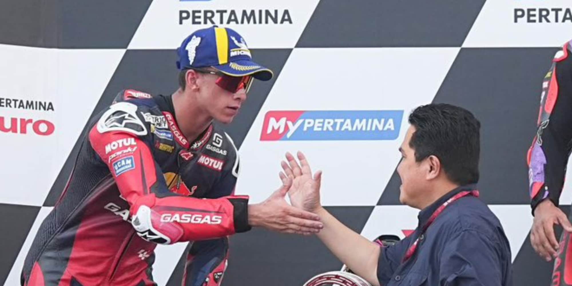 MotoGP, l'ex Inter Erick Thoir sul podio del GP Indonesia