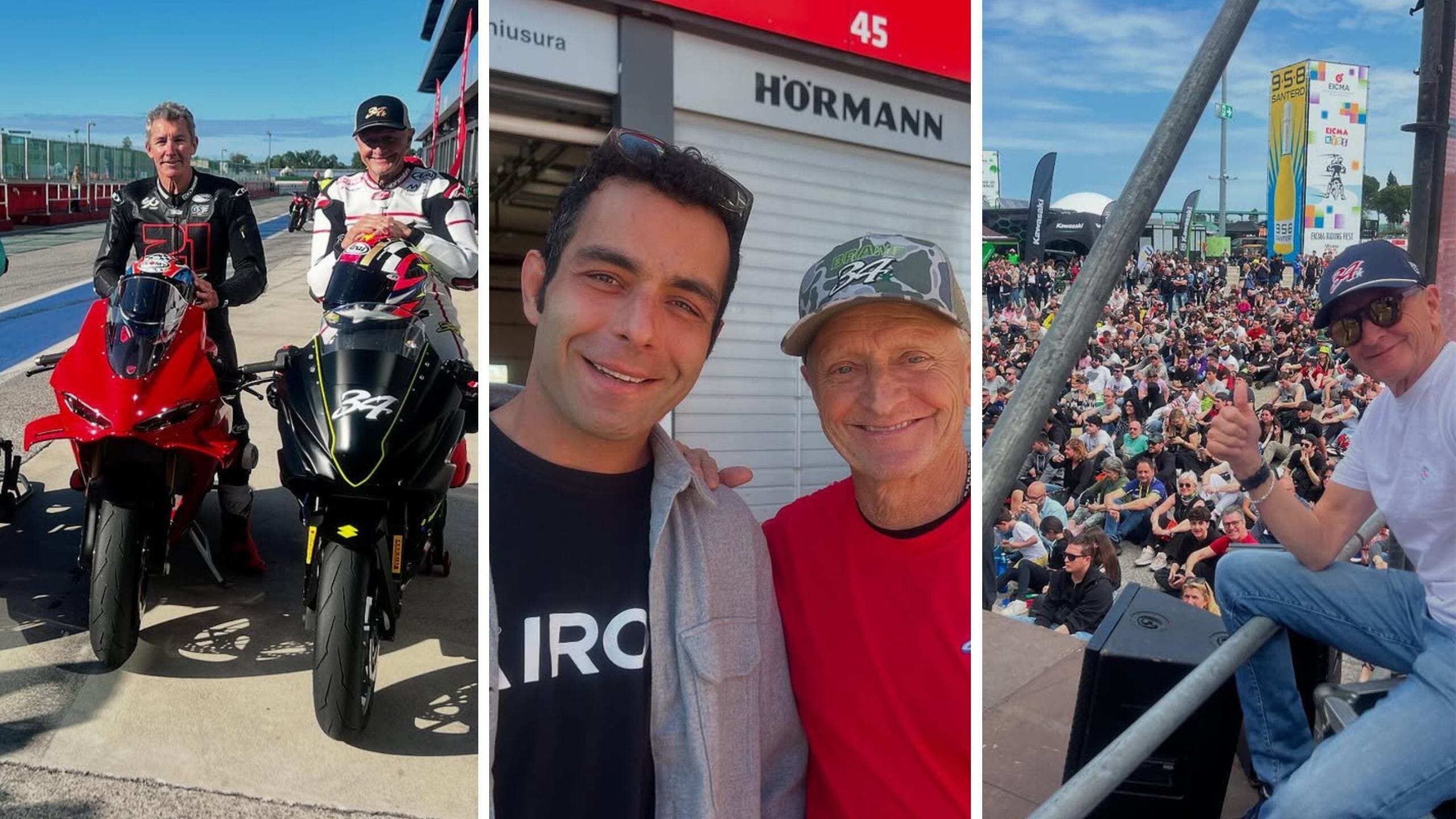 Kevin Schwantz all'EICMA Riding Fest 2025 con Petrucci, Bulega, Cairoli ...